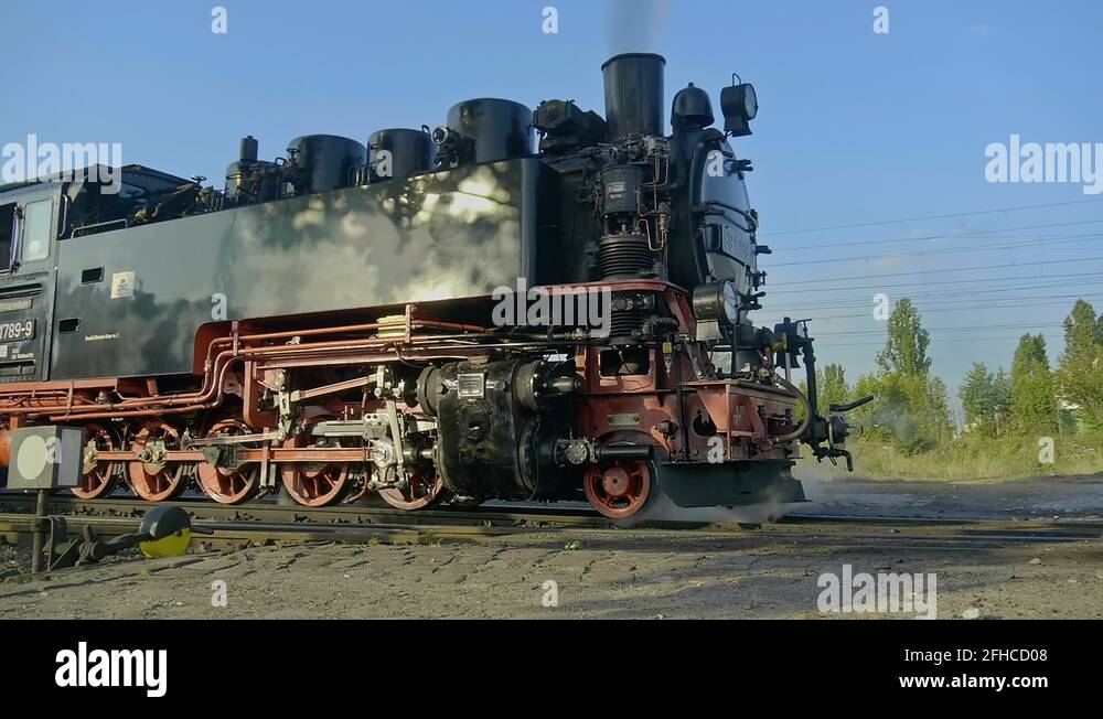 Old Historic Narrow Gauge Railway Steam Locomotive Train Slow Motion ...