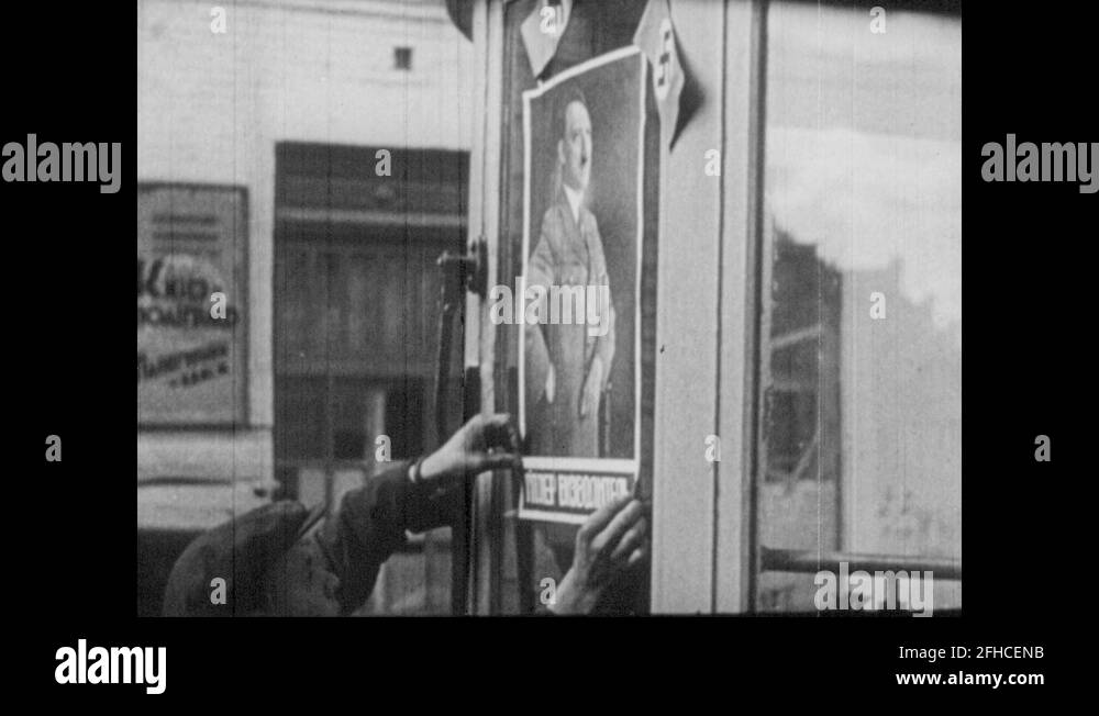 Adolf hitler poster vintage 1930s nazi propaganda Stock Videos ...