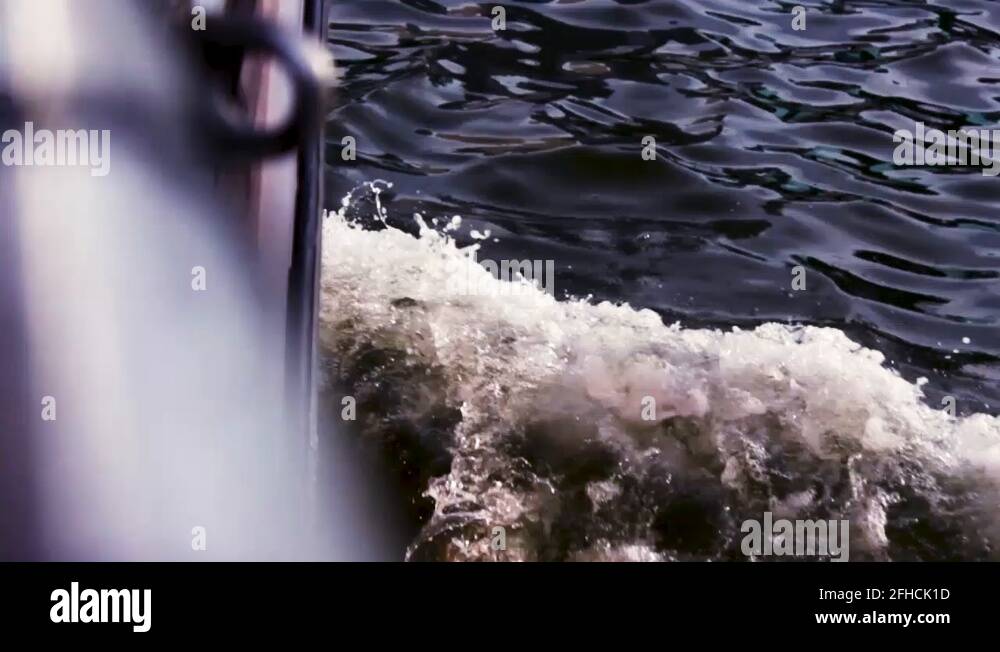 Treading water from a elegant boat ride in Miami Stock Video Footage ...