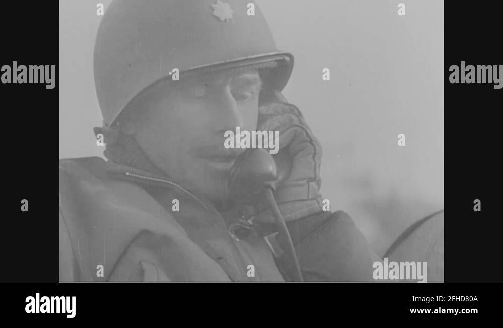 Battalion commanders communicated for the plan of attack - 1945 Stock ...
