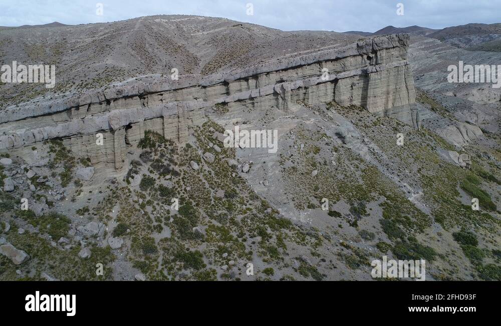 Rock formations with castle, houses silhouette. Castillos de Pincheira ...