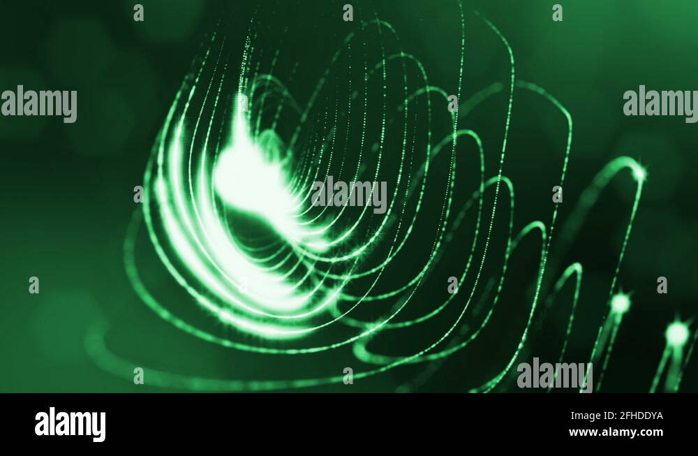 Abstract green background as a loopable sequence with glow particles ...
