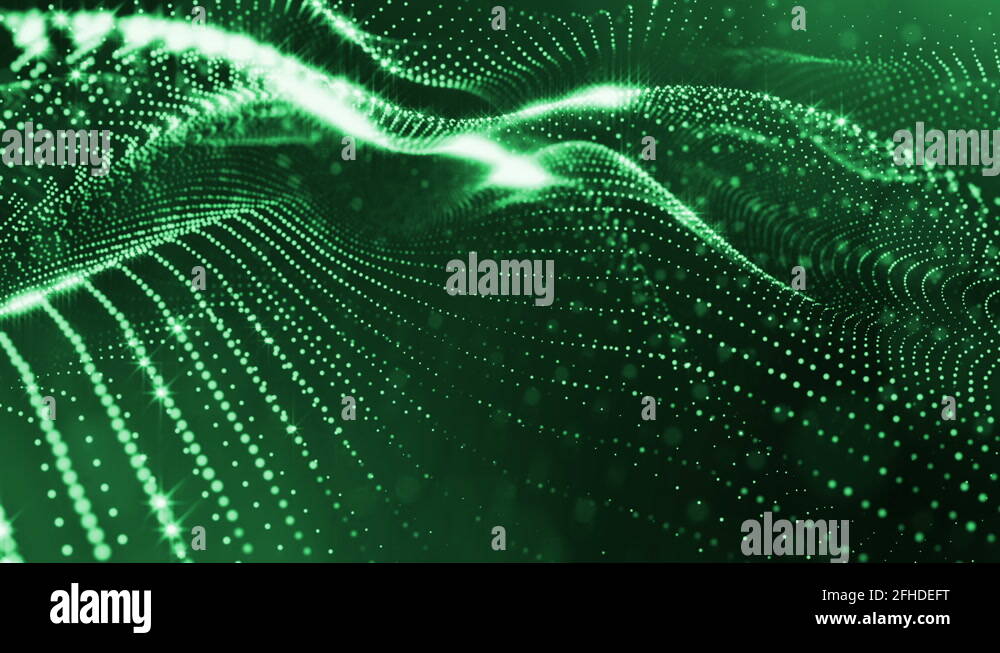 Abstract green background as a loopable sequence with glow particles and depth Stock Video ...