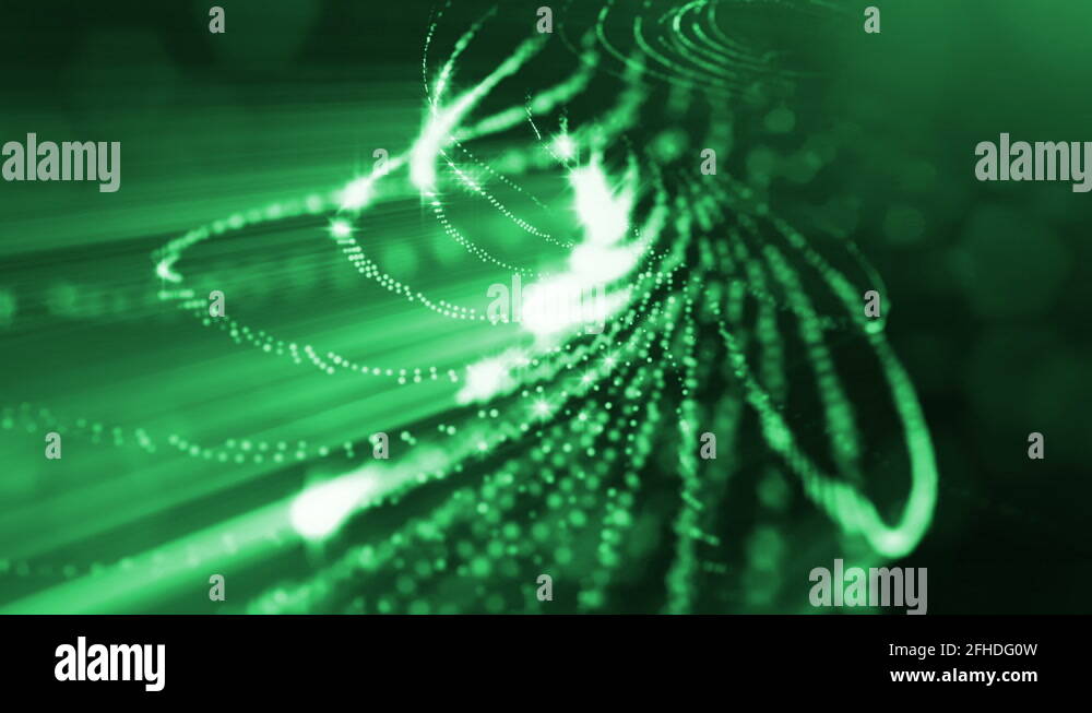 Abstract green background as a loopable sequence with glow particles and depth Stock Video ...