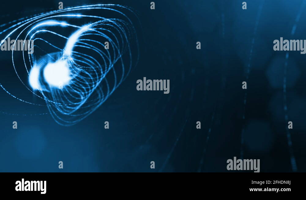 Abstract blue background as a loopable sequence with glow particles and ...