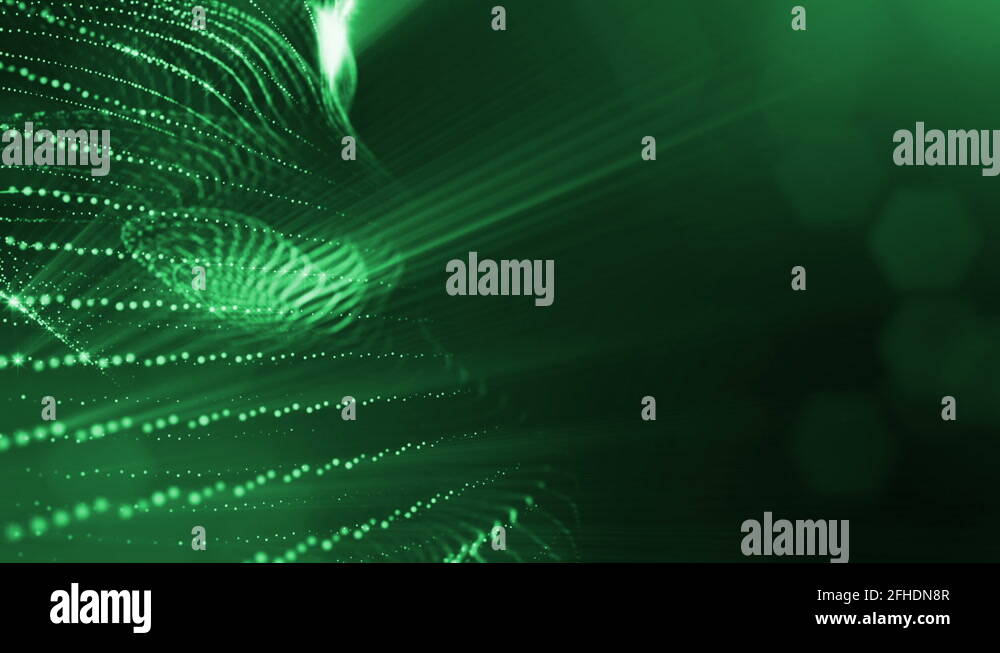 Abstract green background as a loopable sequence with glow particles and depth Stock Video ...