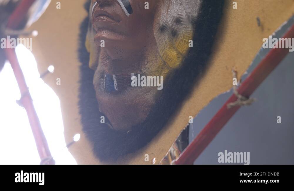 Native American Dream Catcher Closeup Pan With Chief Figure Stock Video ...