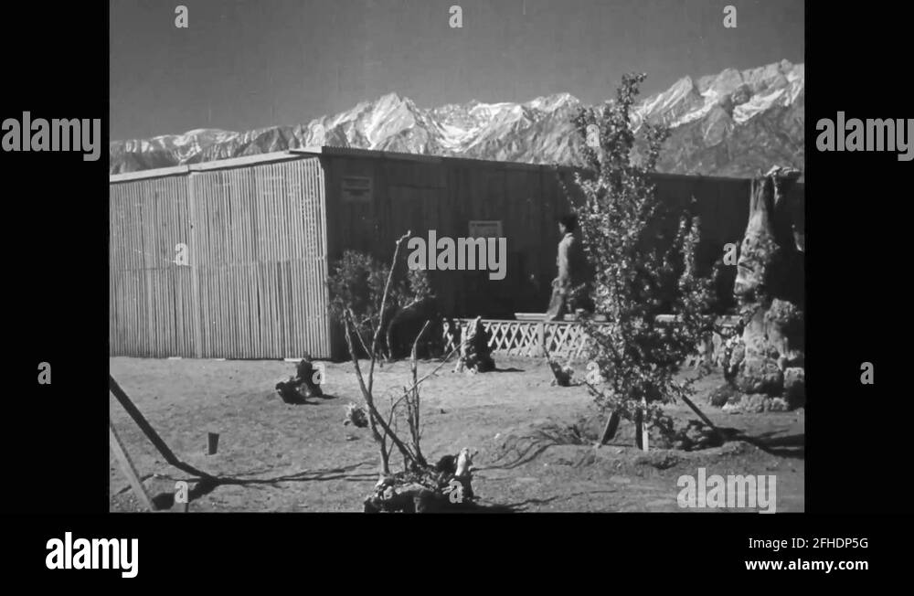 WW2 1942 USA - Japanese enter building in relocation center Stock Video ...