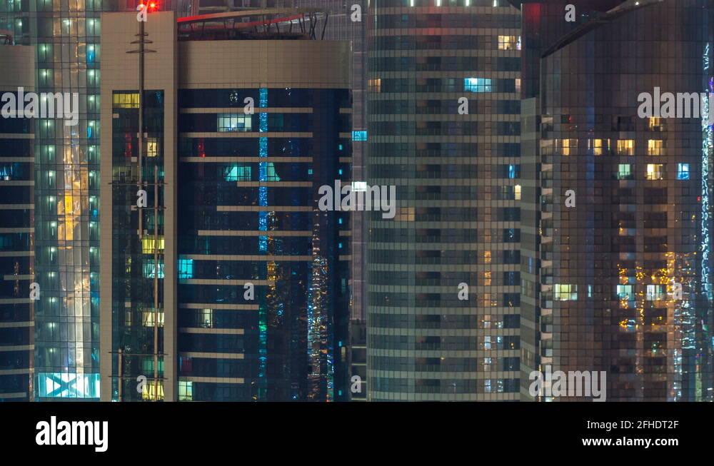 Window of the multi-storey skyscrapers of glass and steel office ...
