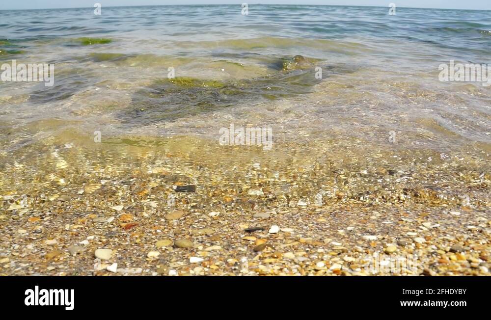 Sea waves of surf of Caspian Sea Stock Video Footage - Alamy