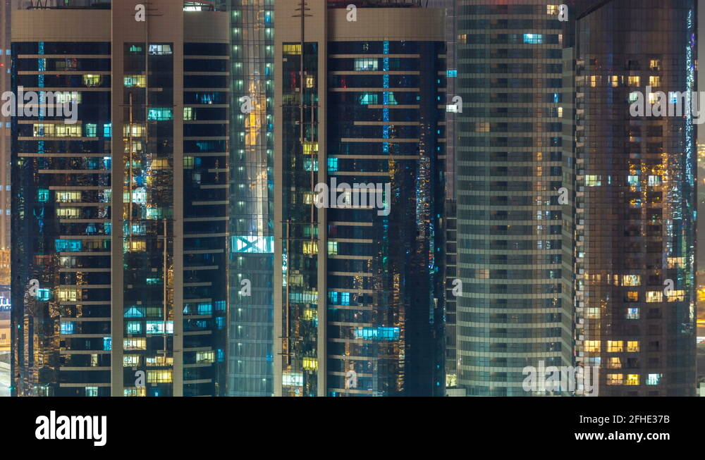 Window of the multi-storey skyscrapers of glass and steel office ...