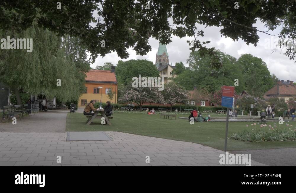 Park in SoFo area Sodermalm District, Stockholm, Sweden, Scandinavia ...