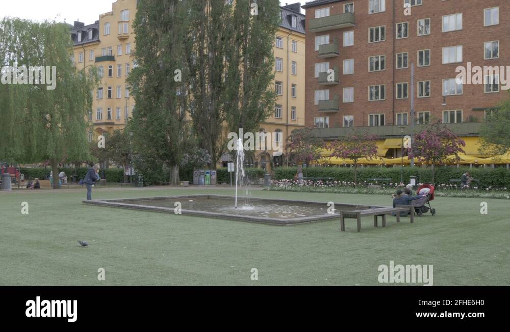 Park in SoFo area Sodermalm District, Stockholm, Sweden, Scandinavia ...