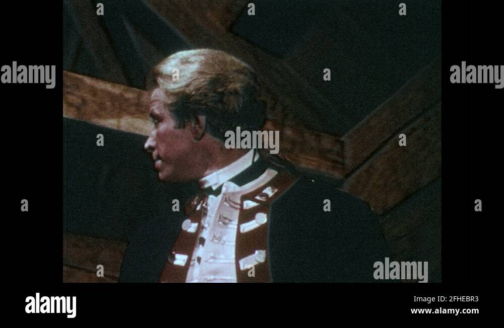 1970s: Colonel opens window and looks out toward battlefield Stock ...