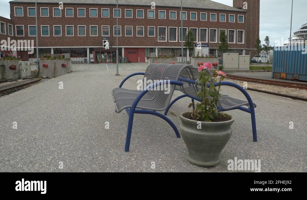 bodo train station norway building bench in front Stock Video Footage ...