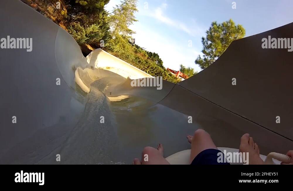 POV of Waterslide at Bikini Beach in Florida Stock Video Footage - Alamy