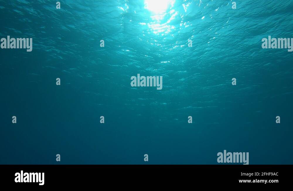 Pov Swimming To The Glimmering Surface Of The Emerald Ocean Before Drowning Stock Video Footage