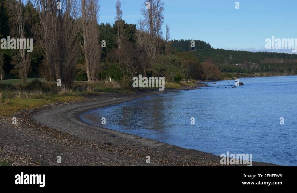 View of the blue lake of tongariro national park Stock Videos & Footage ...