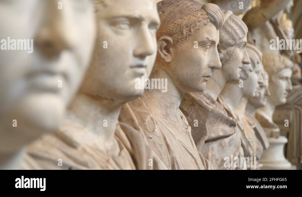 Vatican museum gallery of the statues Stock Videos & Footage - HD and ...