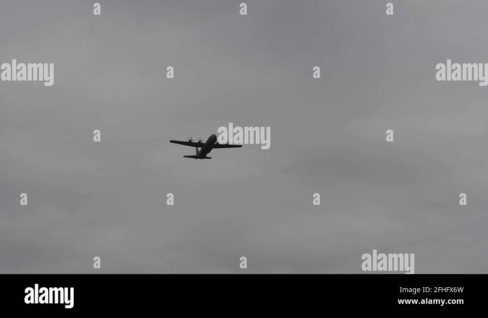 Lockheed C-130 Hercules drop cargo with parachute - 2017 Stock Video ...