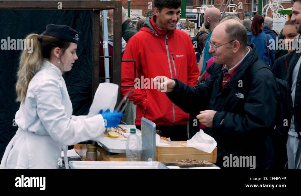 Man serving food market stall Stock Videos & Footage - HD and 4K Video ...