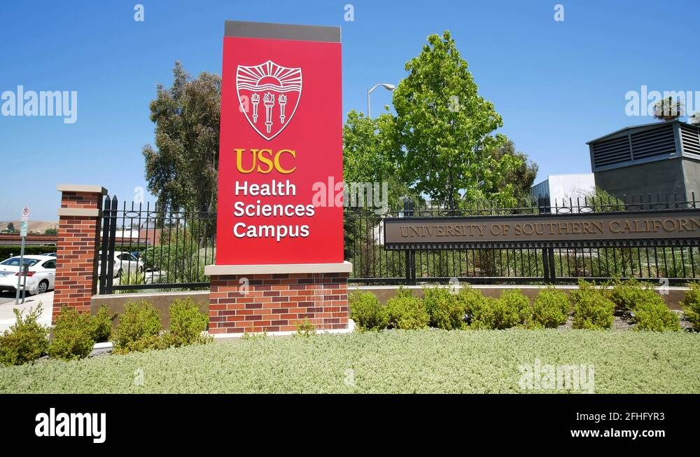 Sign of the University of Southern California Health Sciences Campus ...