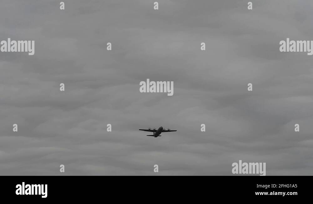 Lockheed C-130 Hercules drop cargo with parachute - 2017 Stock Video ...