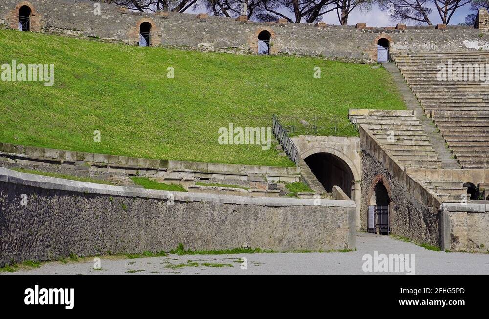 Amphitheatre elliptical structure interior, with 20000 capacity, Roman ...