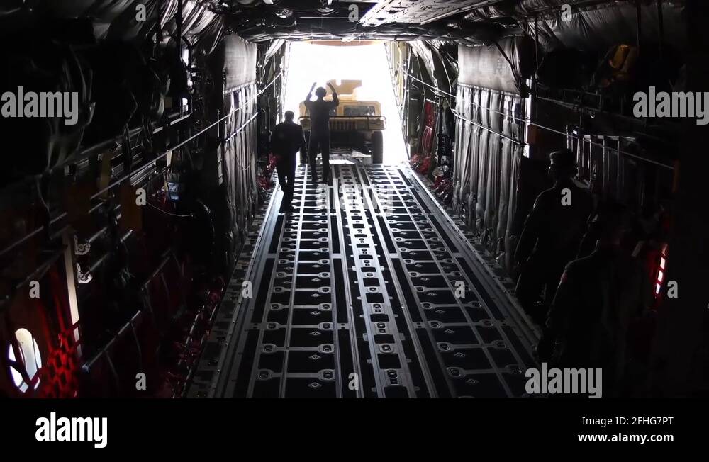 Humvee is being loaded in Lockheed Martin C-130J Super Hercules - 2017 ...