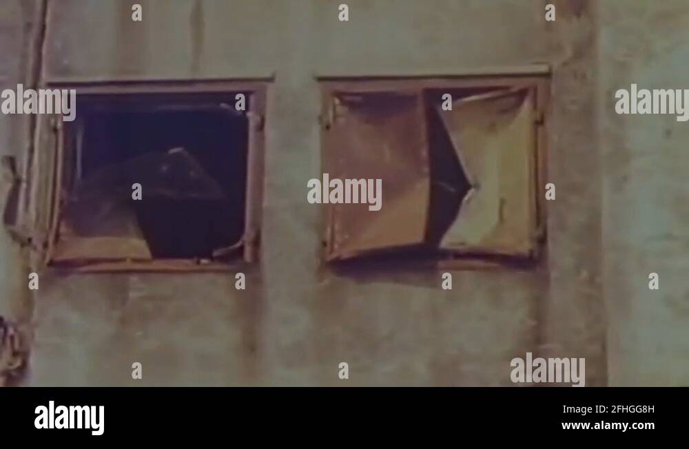Buildings damaged by atomic bomb blast - 1945 Stock Video Footage - Alamy