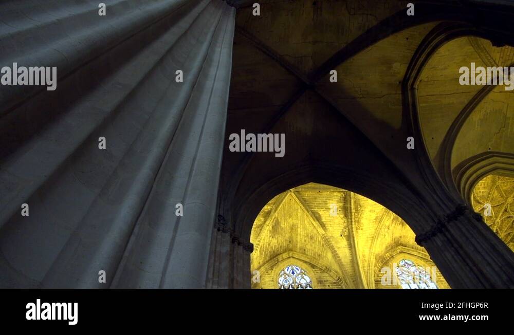 Pan Left to Right: Ceiling of Saint Mary Cathedral Stock Video Footage ...