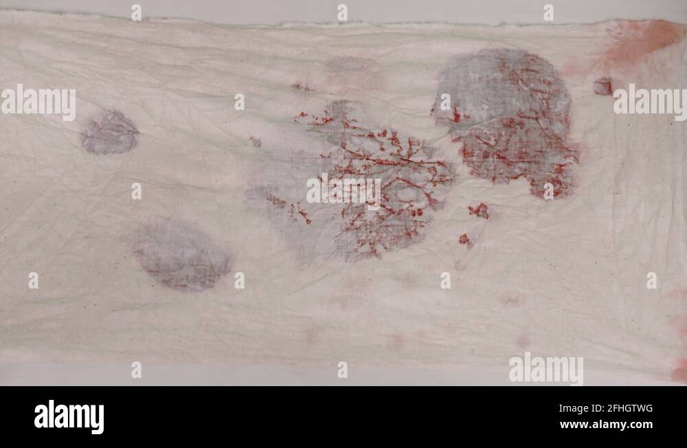 VFX element of blood seeping through fabric. Could be used for a ...