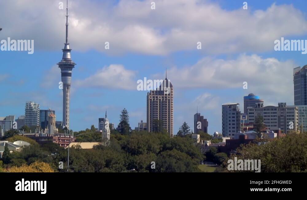 Downtown auckland with the sky tower Stock Videos & Footage - HD and 4K ...
