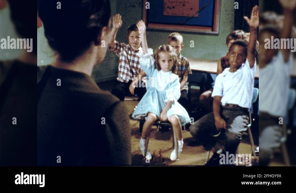 1960s Music Teacher Students Answer Question School Classroom Vintage ...