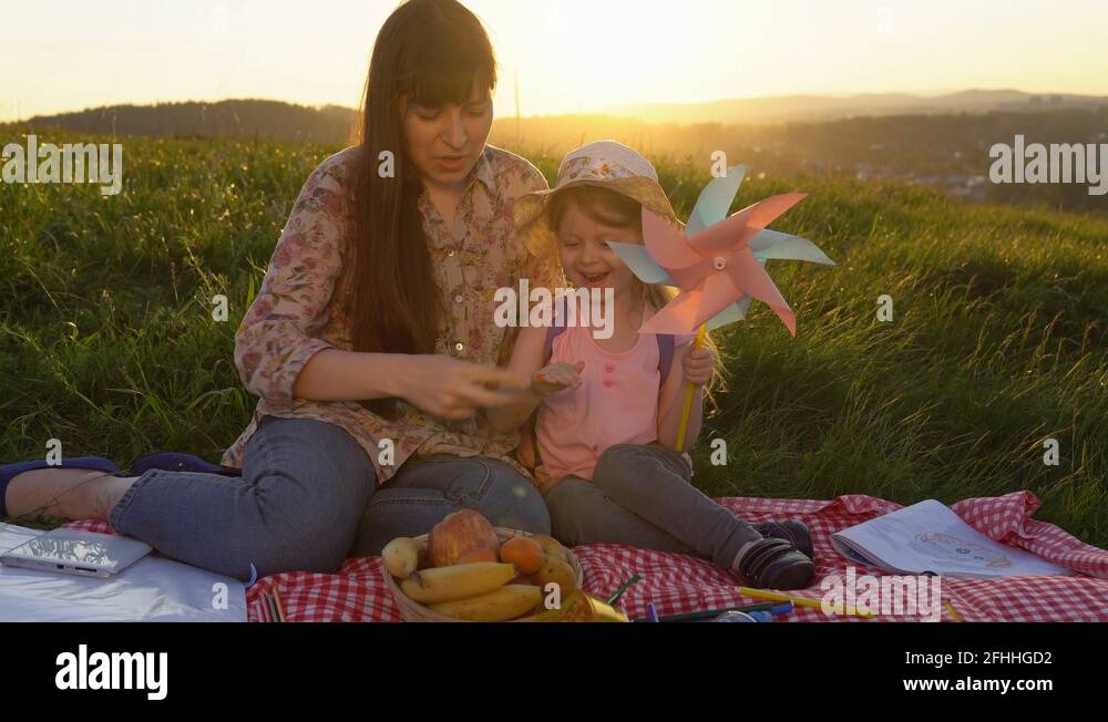 Mother daughter on picnic hill Stock Videos & Footage - HD and 4K Video ...