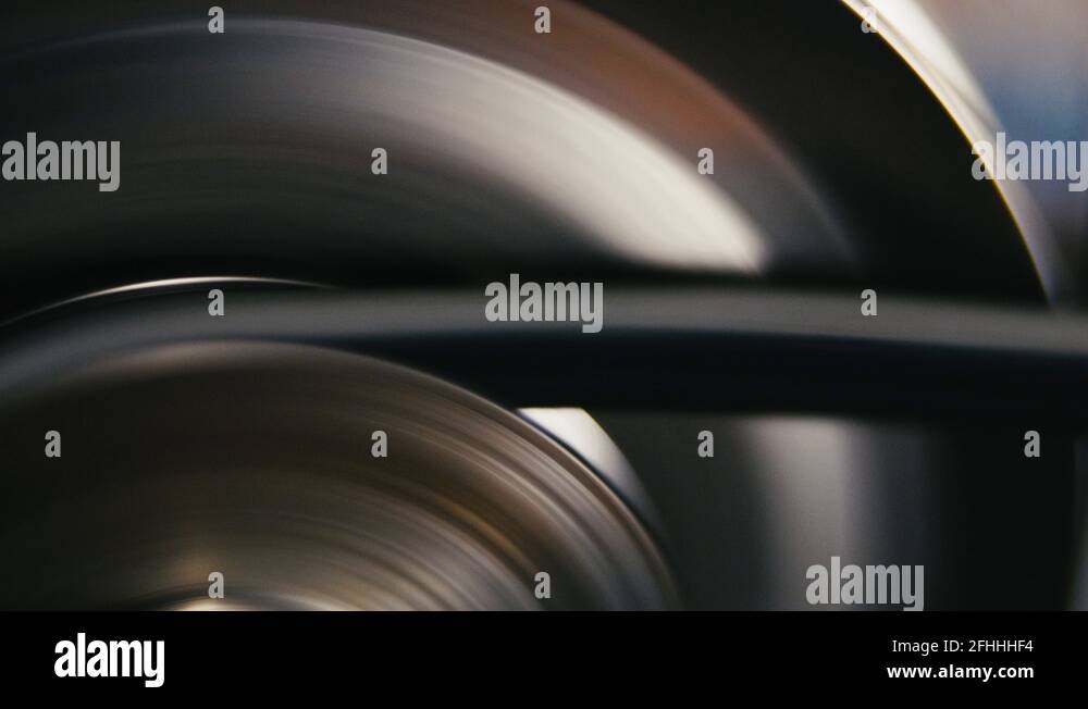 Movement Of Metal Wheel and Belt In A Mechanical Device. Gearbox Stock ...