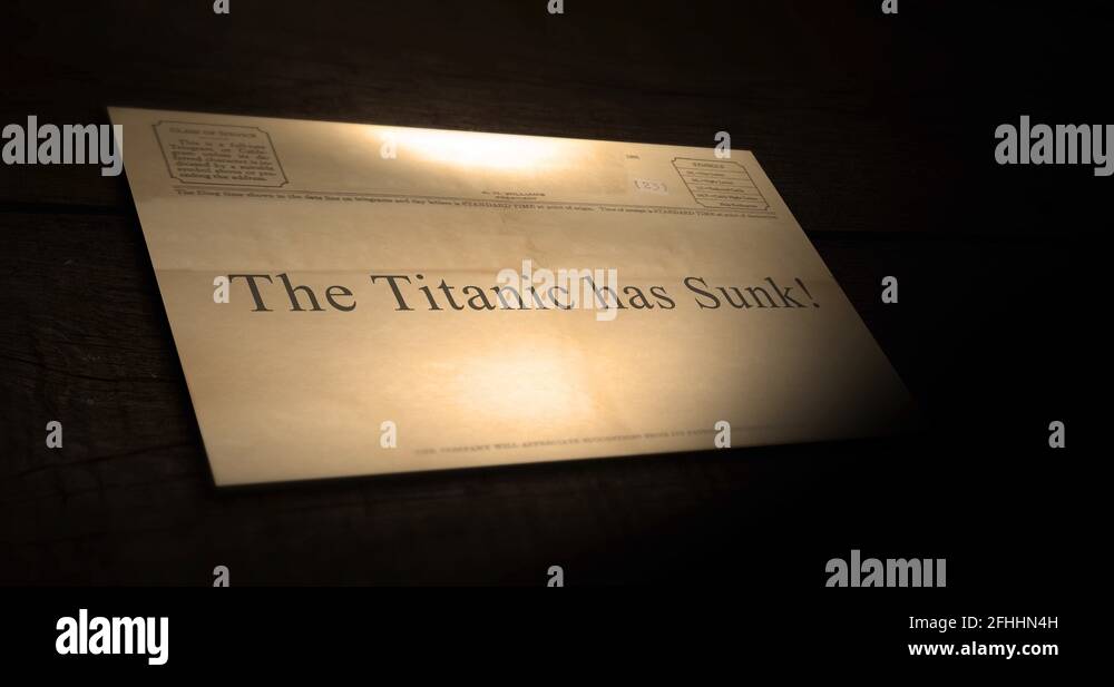 Sepia old telegram text series - The Titanic has Sunk! Stock Video ...