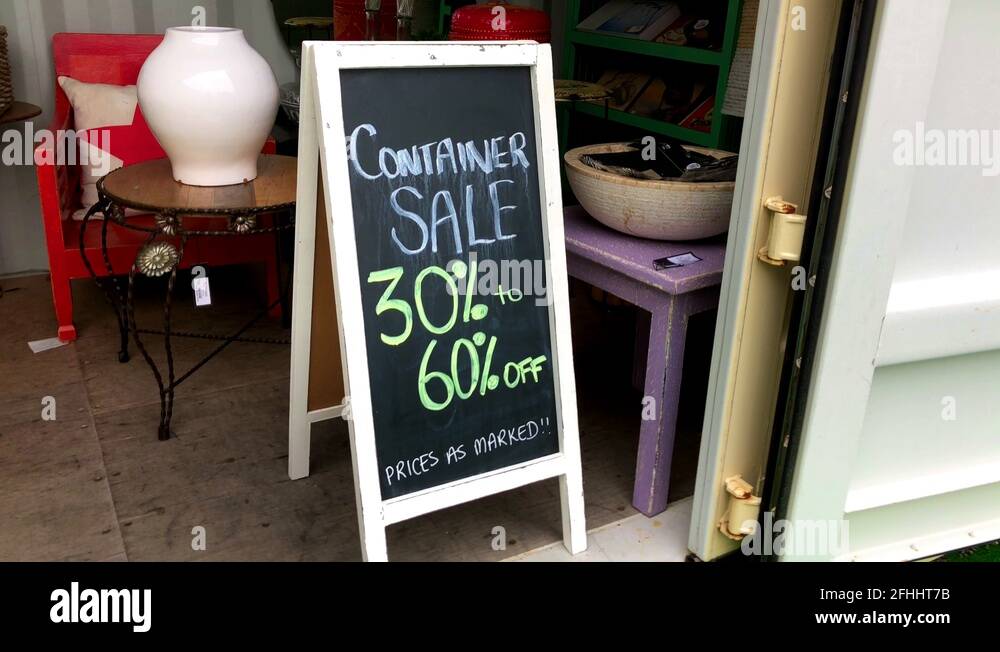 Container Sale Retail sign Stock Video Footage - Alamy