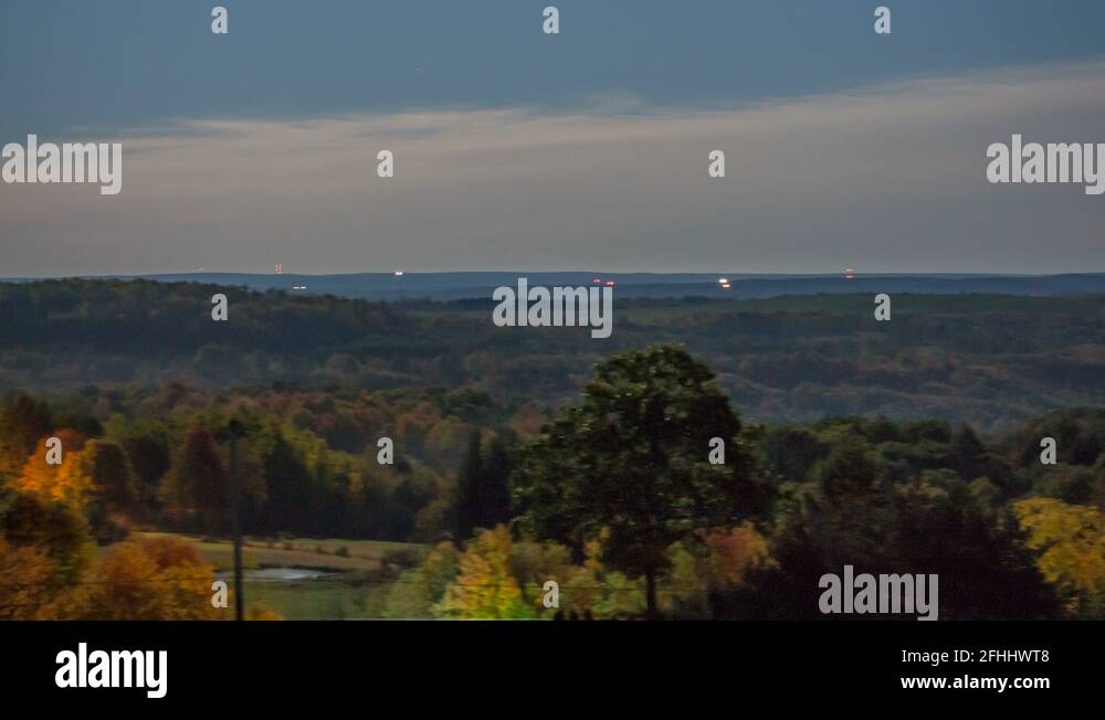 Foot hills of the Appalachian Mountains during an autumn night with ...