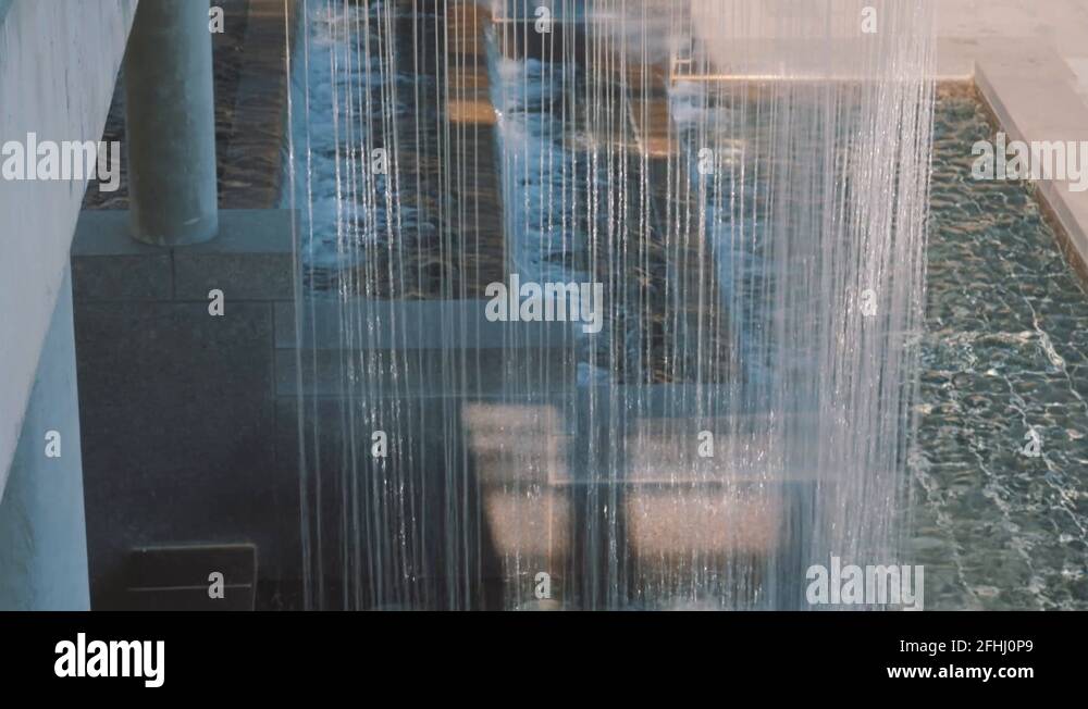 Water fountain with falling water Stock Video Footage - Alamy