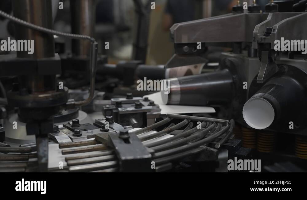 Fast manufacturing process of paper cup for hot drinks. Rotating ...