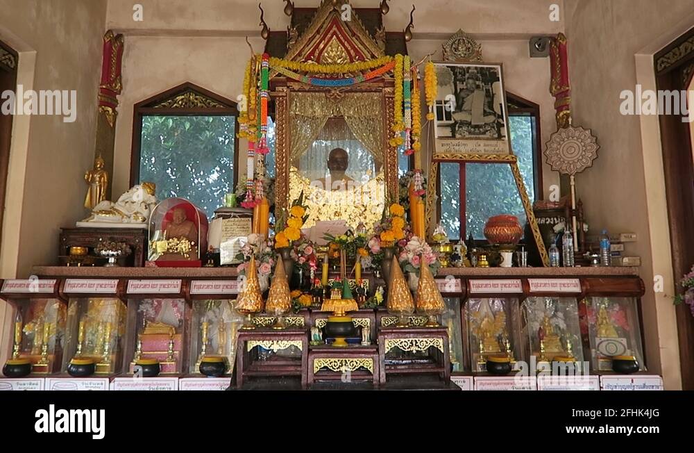 Buddhist mummified monk with sunglasses. Shot in Koh Phangan, Thailand ...