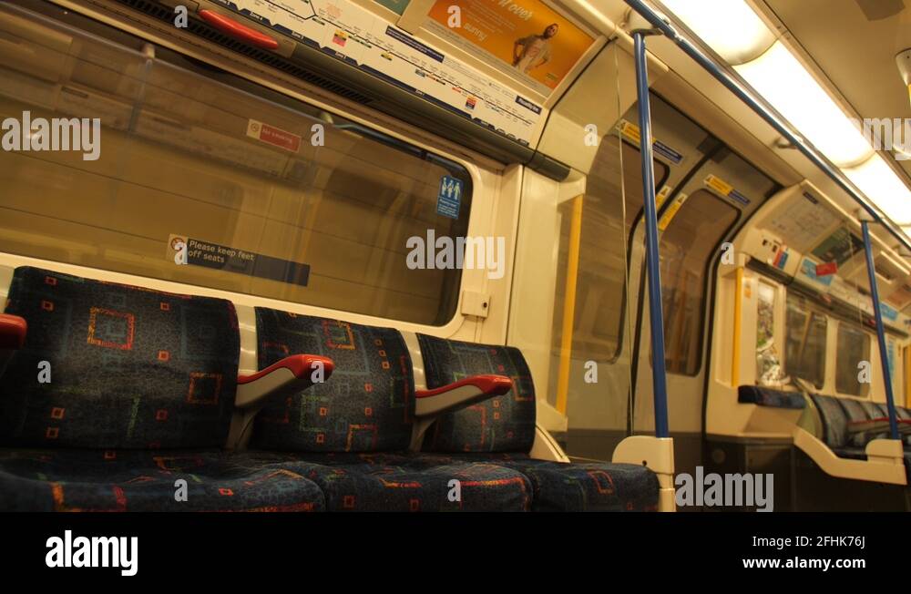 London Underground Empty Train Interior Stock Video Footage - Alamy