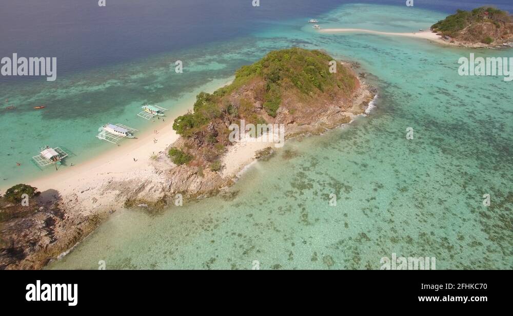 cinematic drone shots off beautiful small islands in the philippines ...
