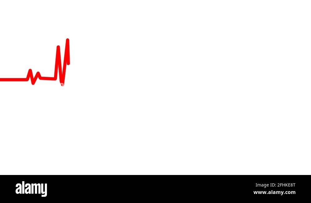 Heart Beat in shape of heart. Seamless loop blue background EKG Stock ...