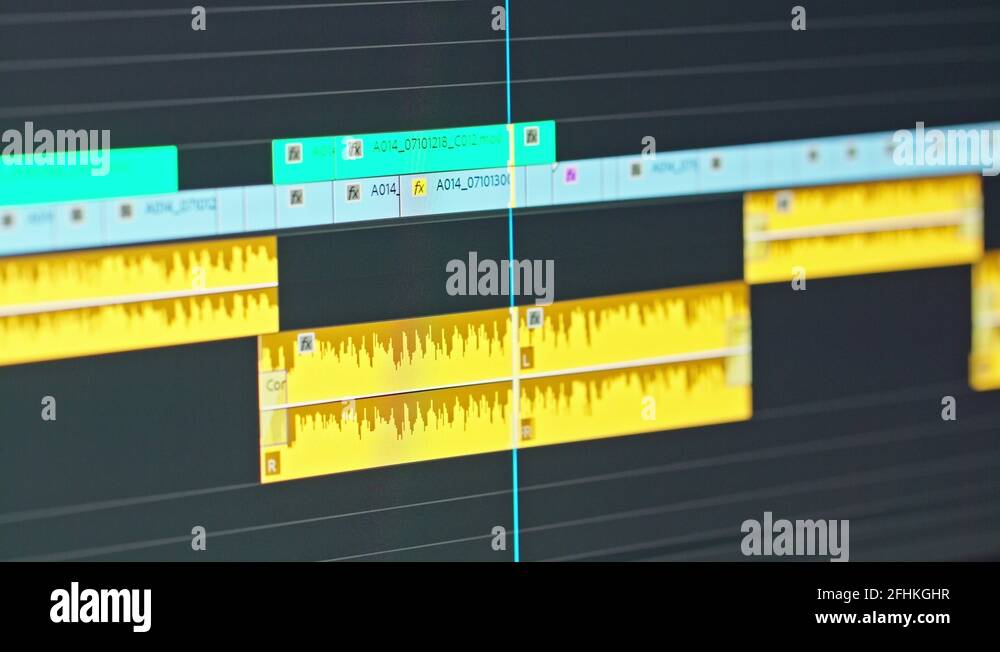 Video editing timeline - editor going through clips and frames Stock ...