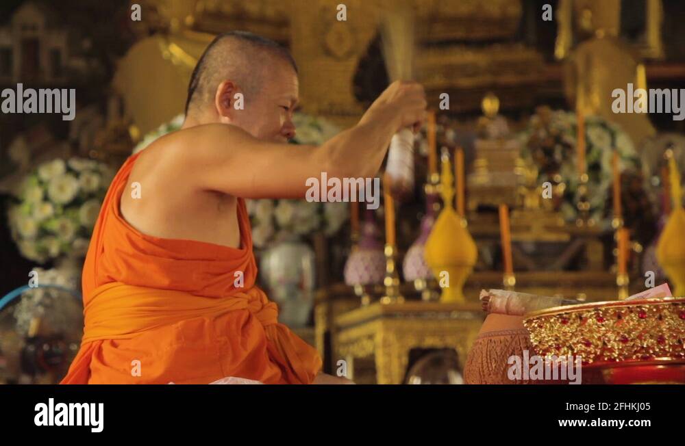 Buddhist monk blessing people Stock Videos & Footage - HD and 4K Video ...