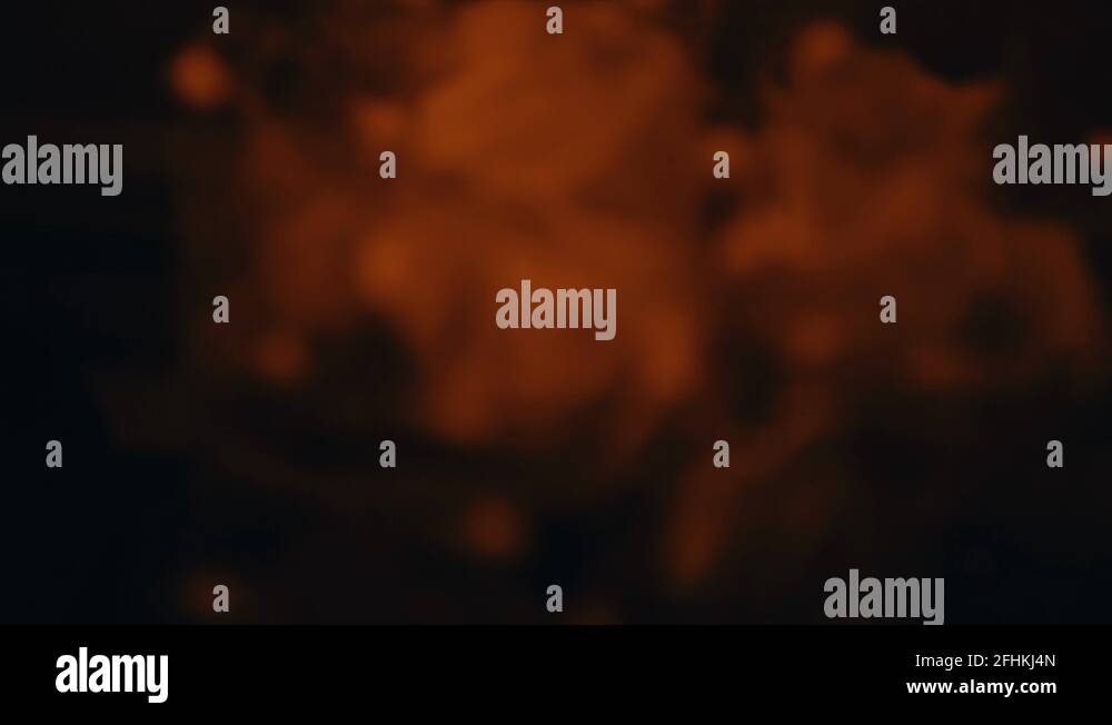 Rack focused small bouquet of white roses cast under a dim orange light ...