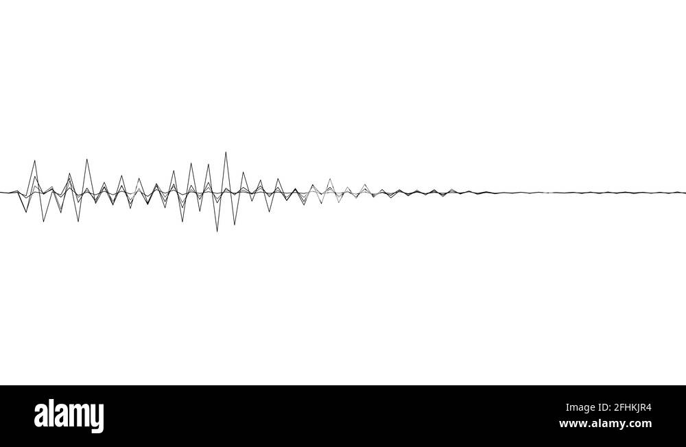 A high resolution animation of a black and white audio wave Stock Video ...