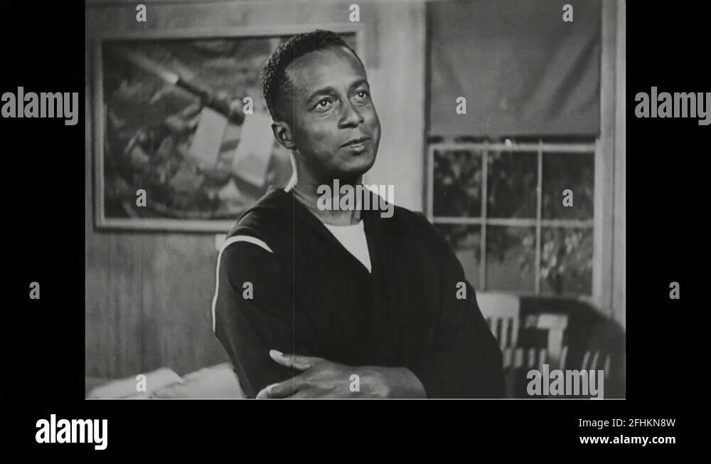 Navy officer talk with African American sailor - 1945 Stock Video ...